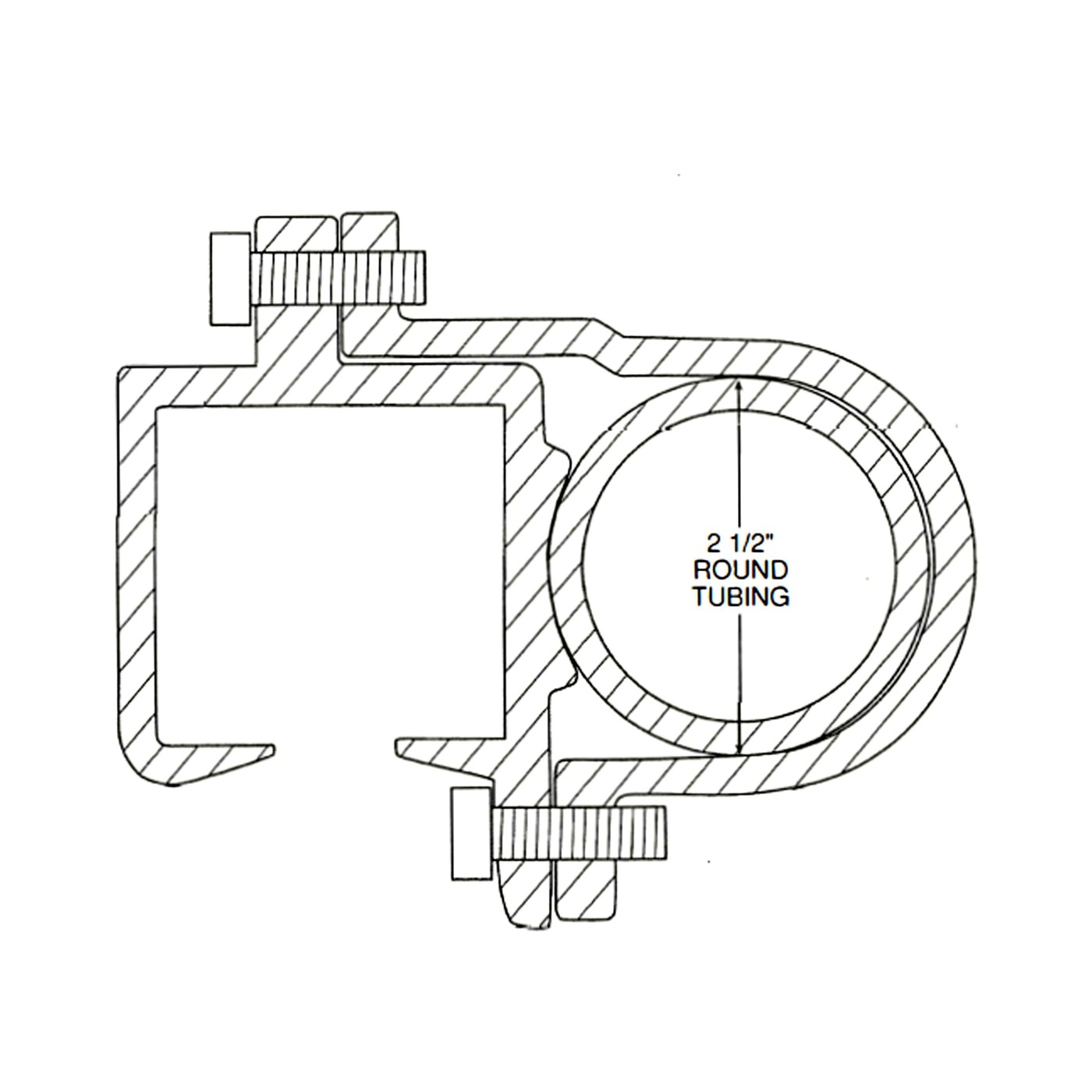 E/Z Slide Aluminum Round Frame Bolt on 2 1/2" (2 3/8" OD) Cantilever ...