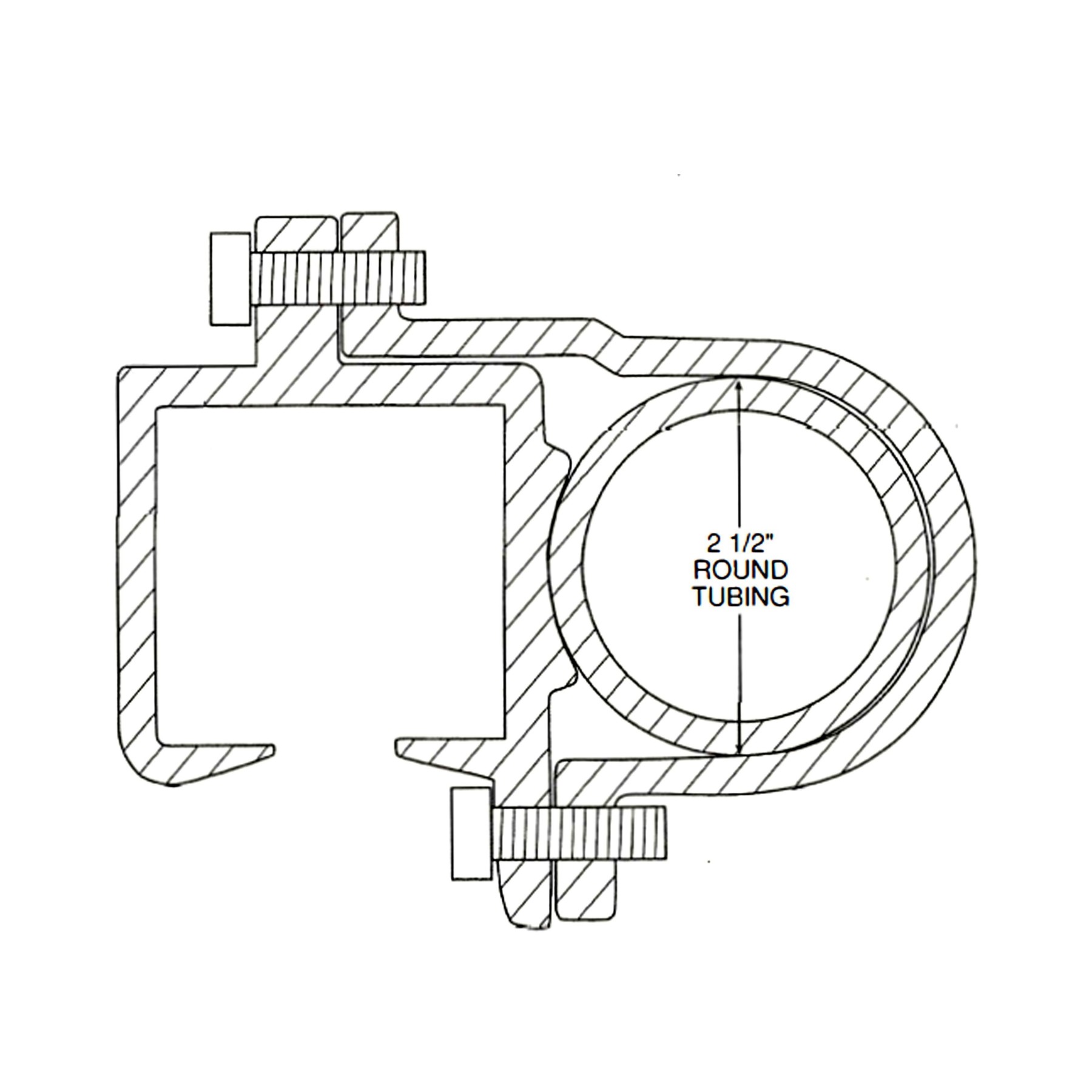 E/Z Slide Aluminum Round Frame Bolt on 2 1/2" (2 3/8" OD) Cantilever ...