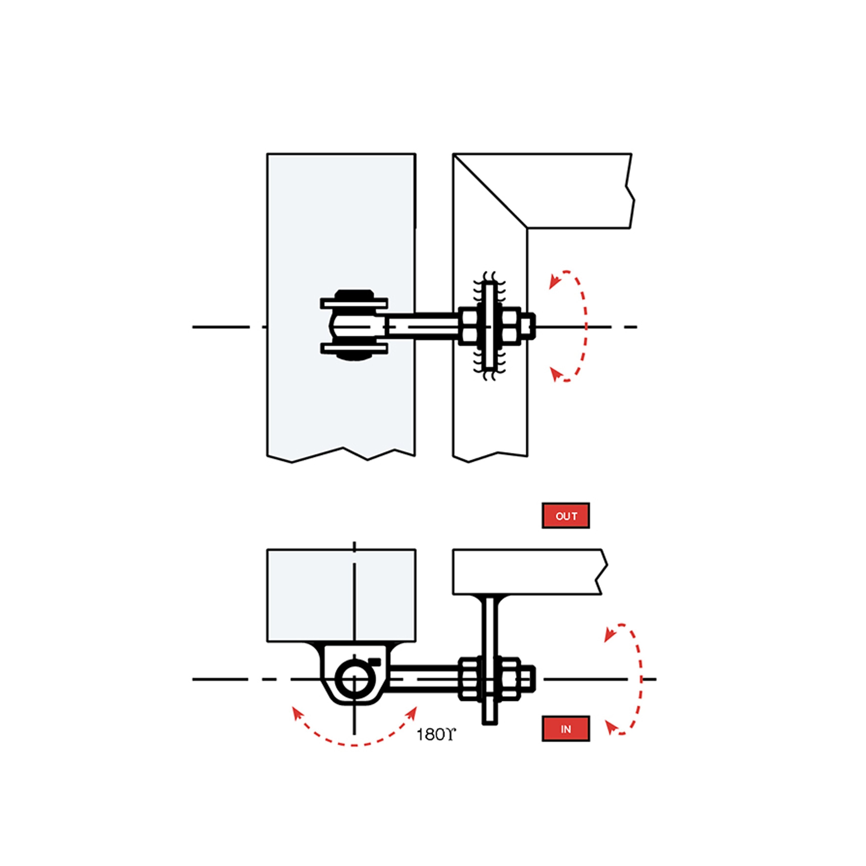 Duragates 180 Degree Steel Hinge w/ Wings & Adjustable Nut - 178-M16 ...