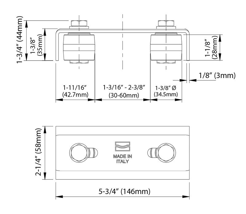 DuraGates Adjustable Guide Plate For 1 1/4" To 2" - Two Wheels 247 ...