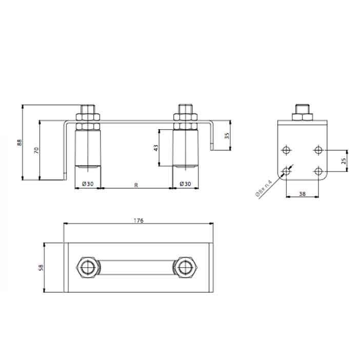 DuraGates Adjustable Guide Plate For Up To 3" - Two Wheels 247F ...
