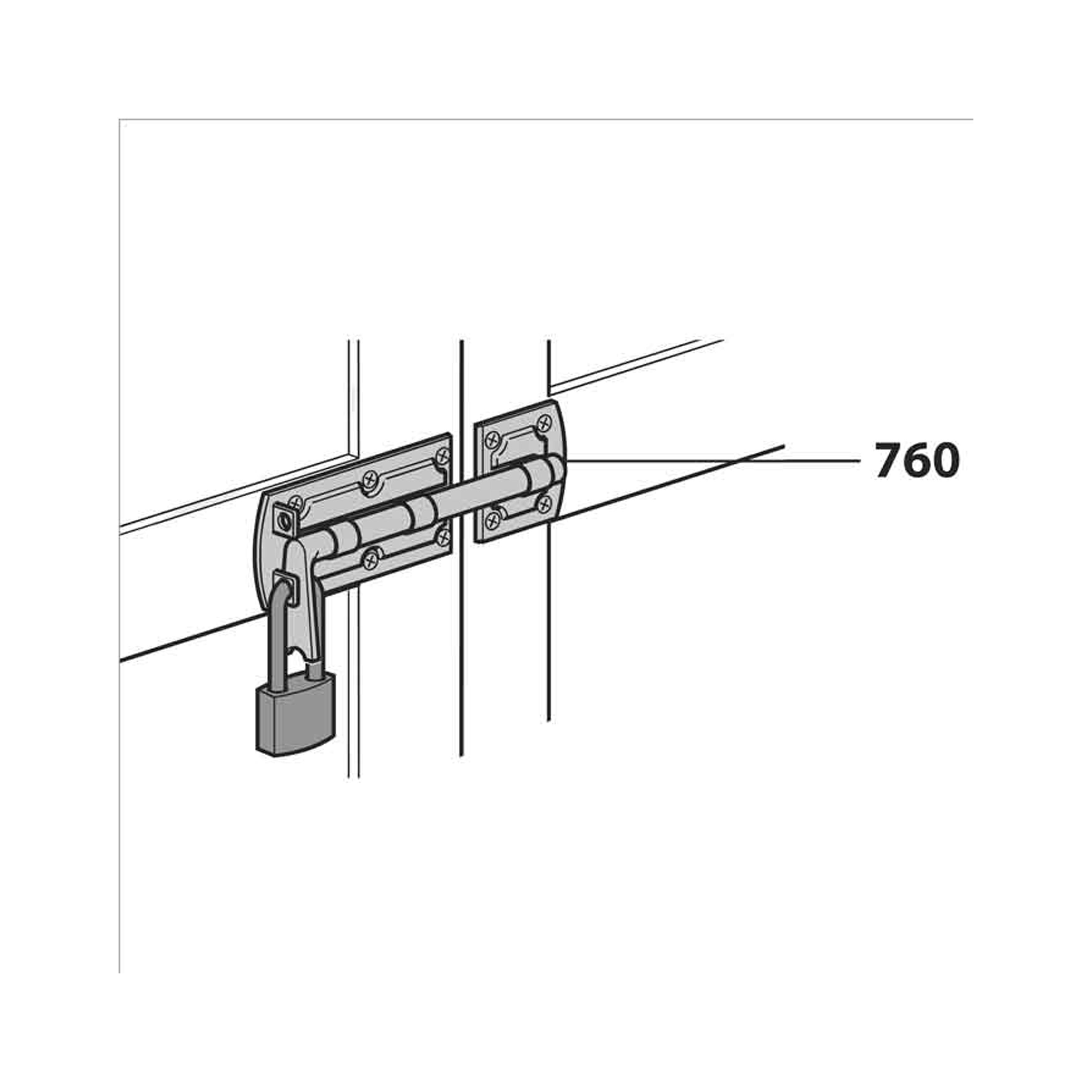 Duragates Padlockable Steel Sliding Bolt - 752-130 | Cantilever Gate Parts