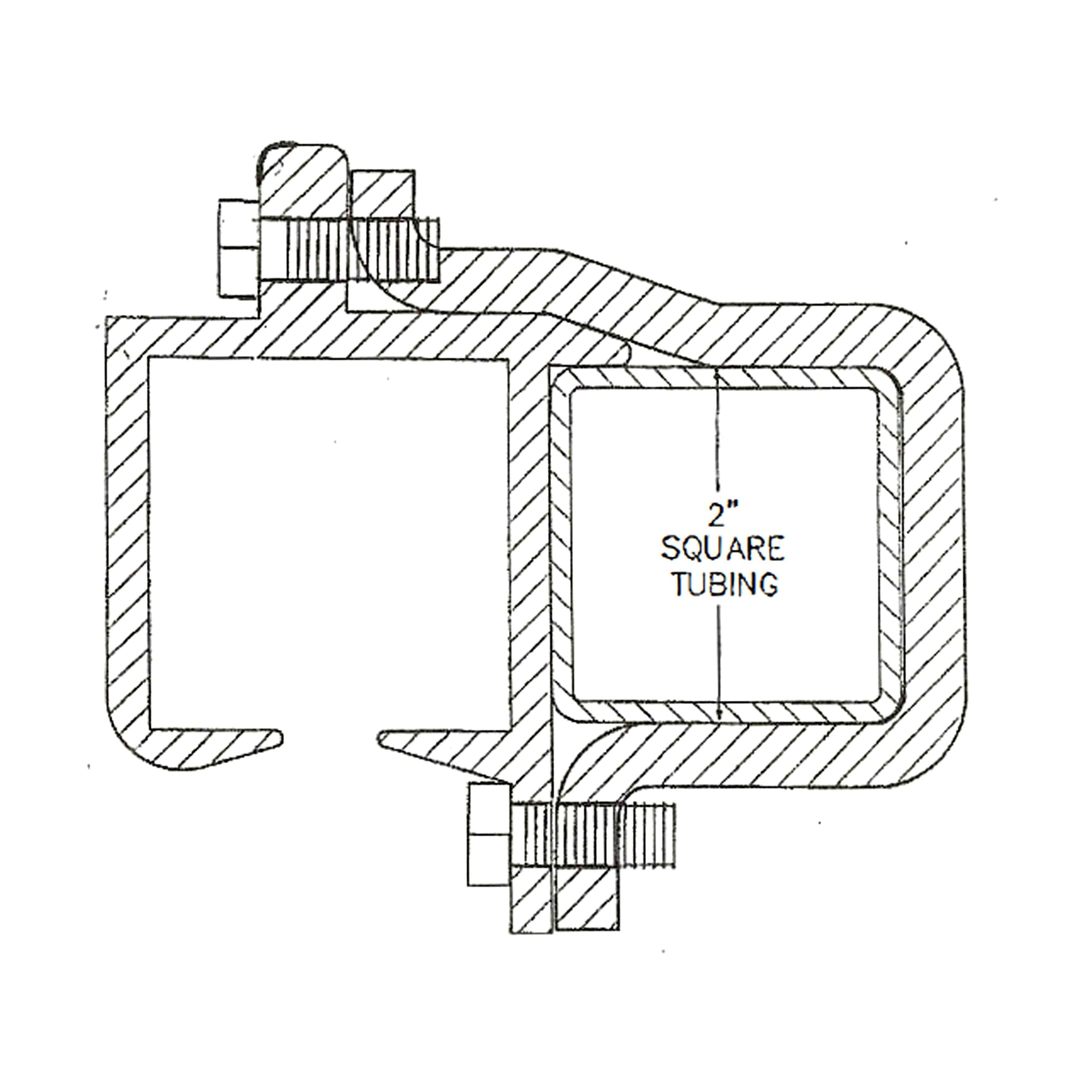 E/Z Slide Aluminum Square Frame Bolt on 2" x 2" Cantilever Gate Track ...